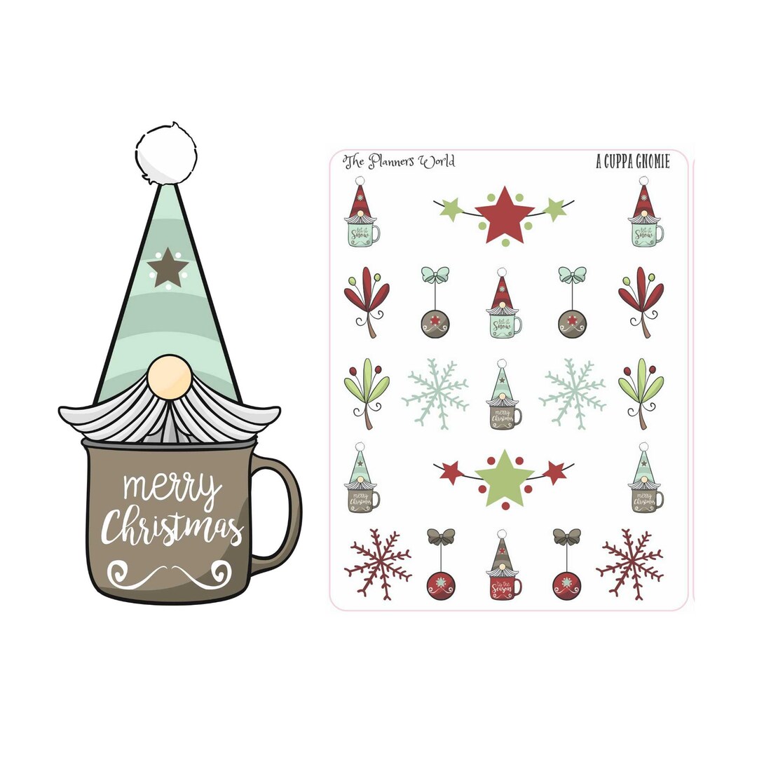 Gnome Planner Stickers - Cup 'a Gnomes - Etsy