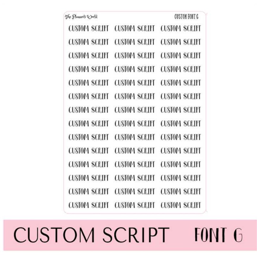 Custom Script Mini Stickers Bullet Journal font G DK Innuendo - Etsy