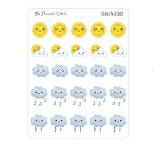 Weather Sticker Mini Weather Icon Planner Stickers - Etsy