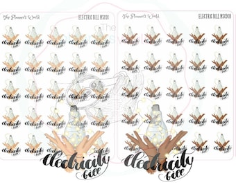 18 Cute Electricity Bill/pay Bill Reminder Planner Stickers - Etsy