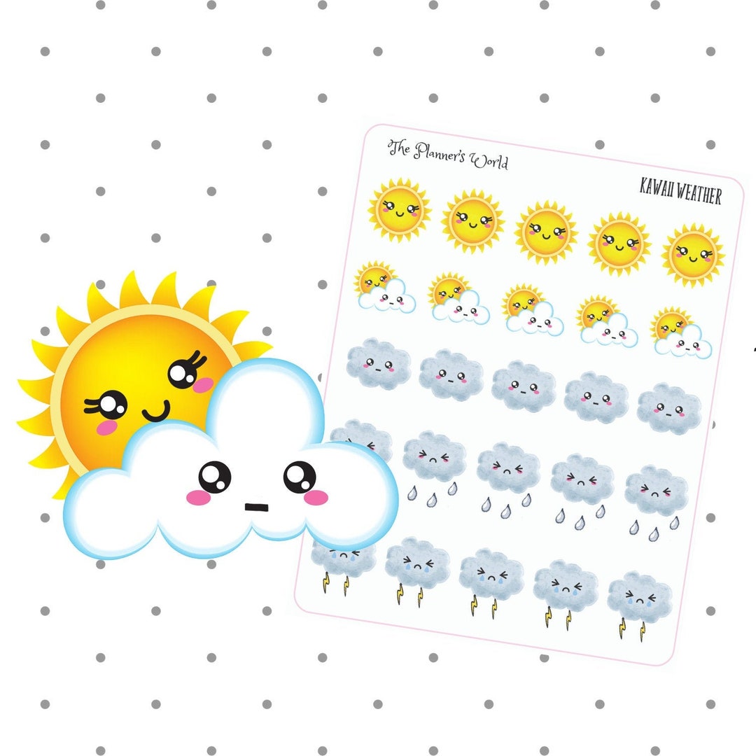 Weather Sticker Mini Weather Icon Planner Stickers - Etsy