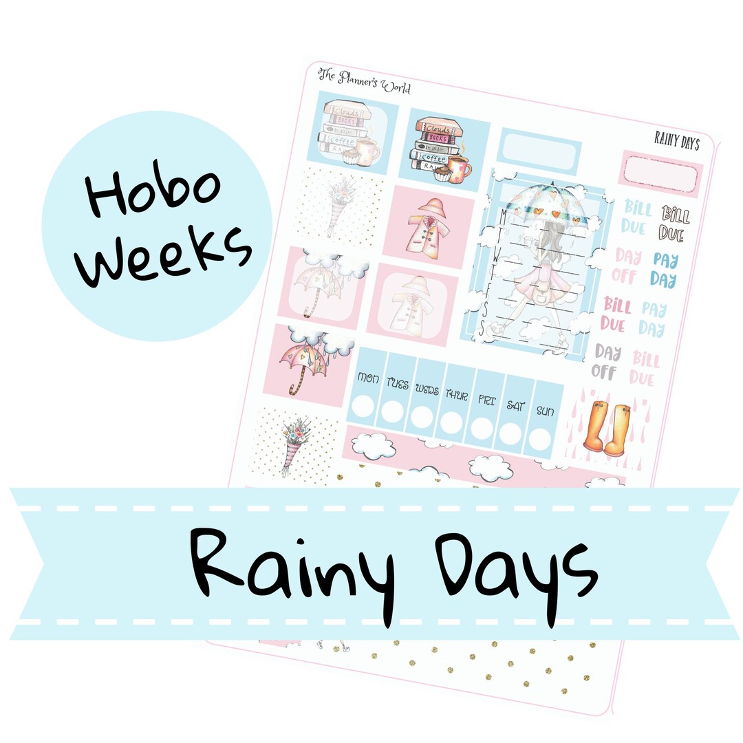 KIT-231 WEEKS Rainy Days Hobonichi Weeks Sticker Kit - Etsy
