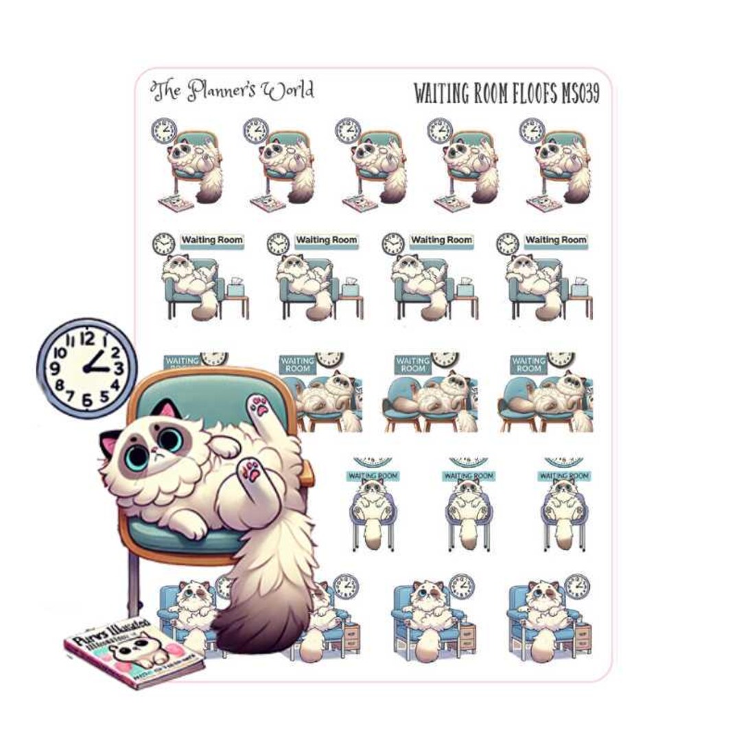 Doctor Appointment Planner Stickers - Cute Cat Character Stickers ...