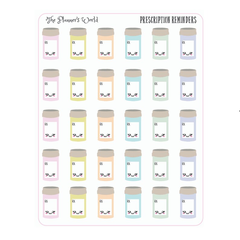 Kawaii Prescription Planner Stickers - Etsy