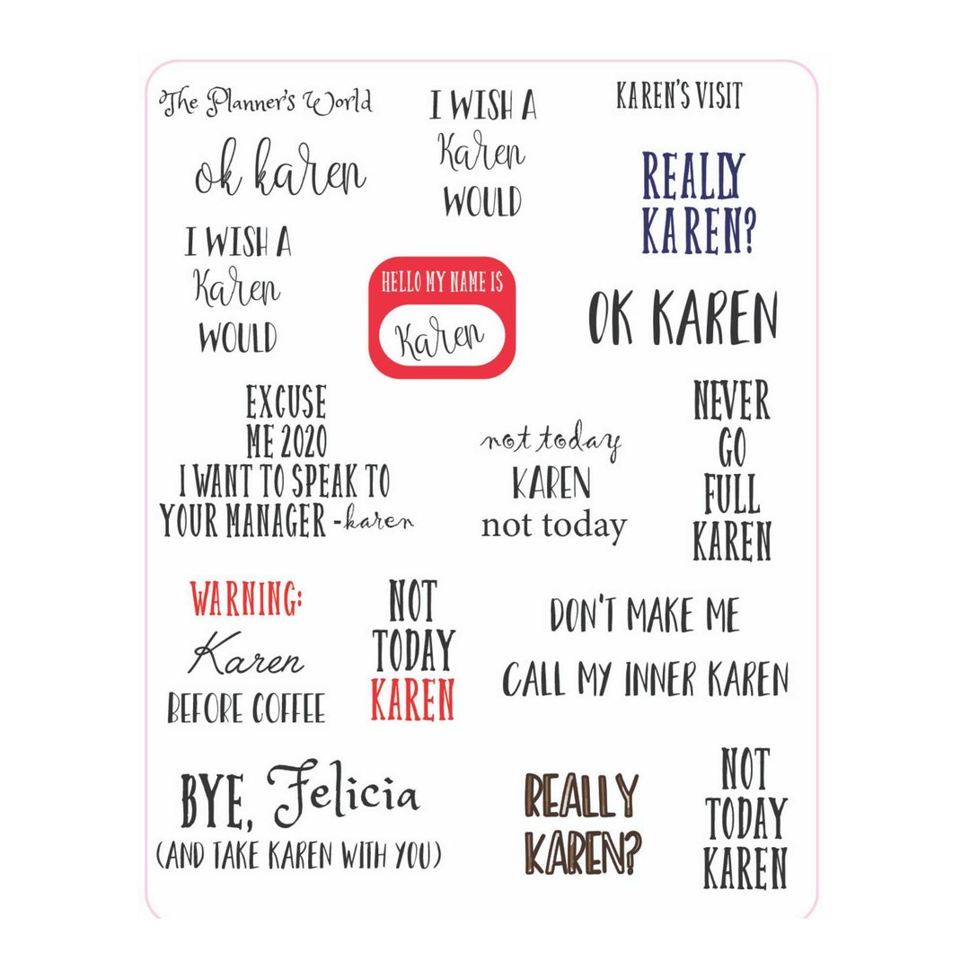 Karen Sassy Sarcastic Funny Planner Stickers - Etsy