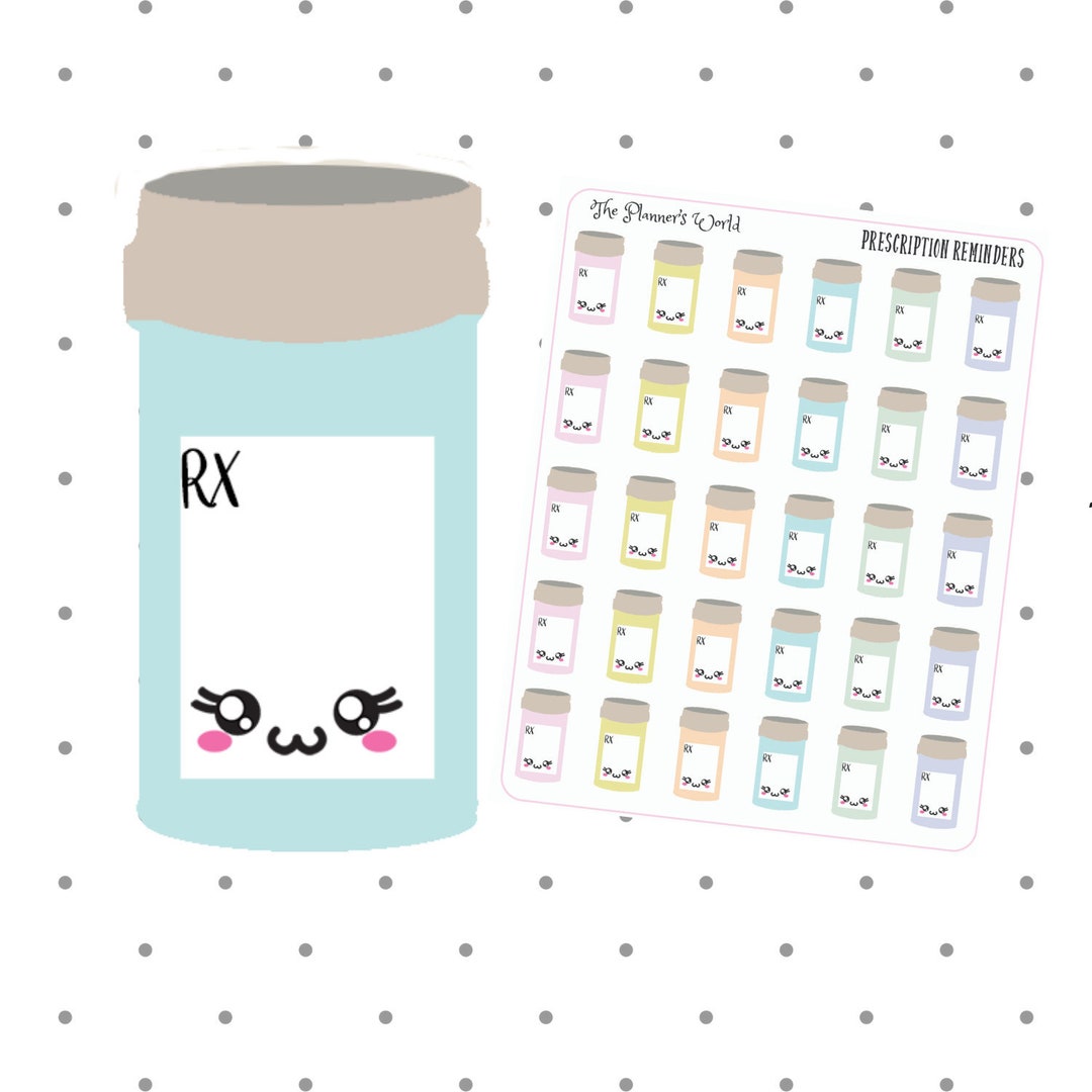 Kawaii Prescription Planner Stickers - Etsy