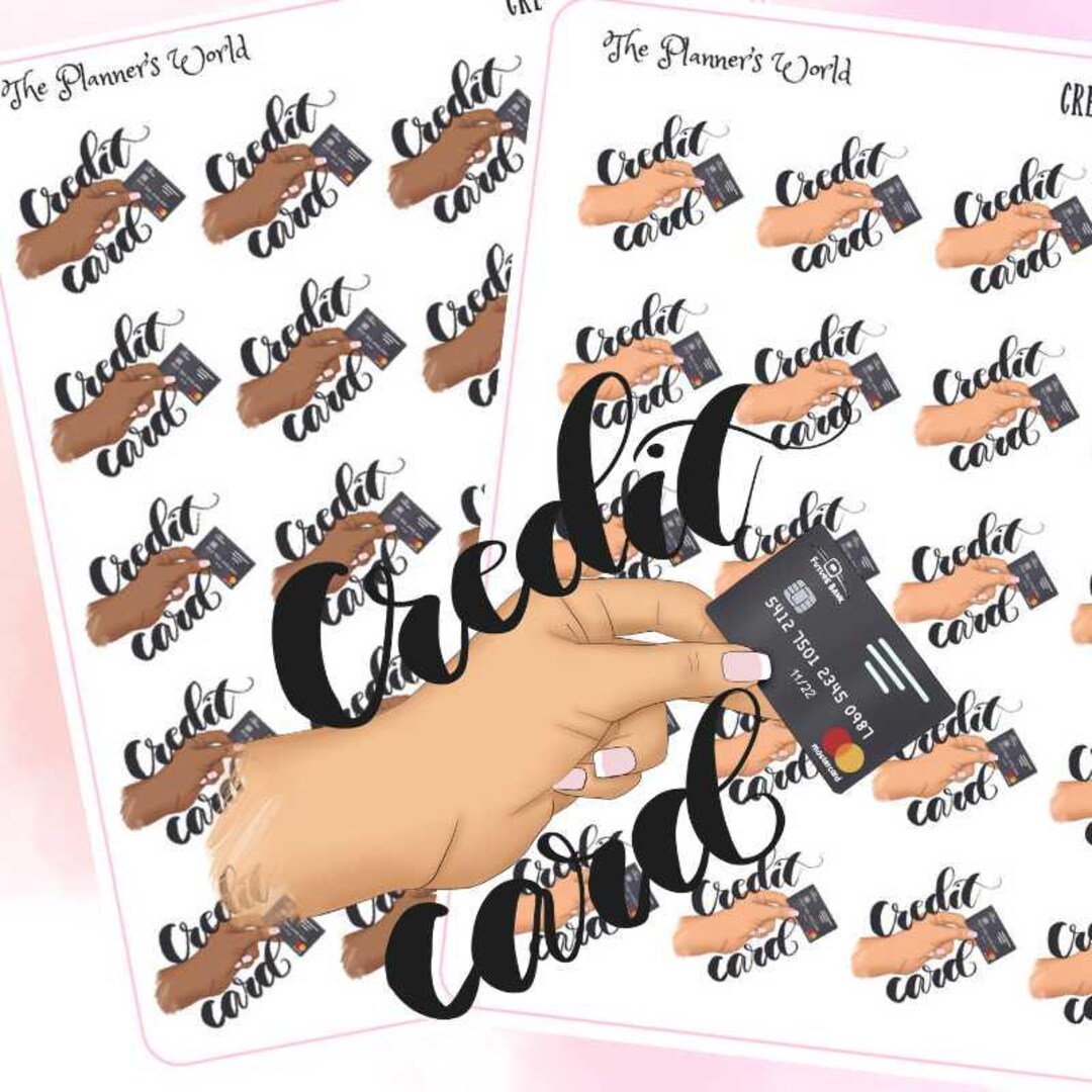 Pay Credit Card Bill Budget Planner Stickers - Script Stickers - Etsy