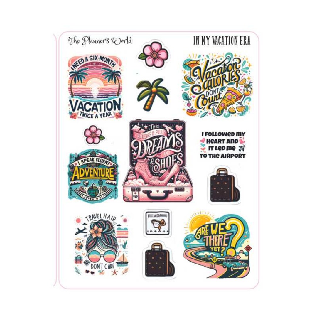 In My Vacation Era Script Planner Stickers - Etsy