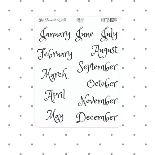 Months of the Year Planner Stickers Monthly Planner Stickers - Etsy