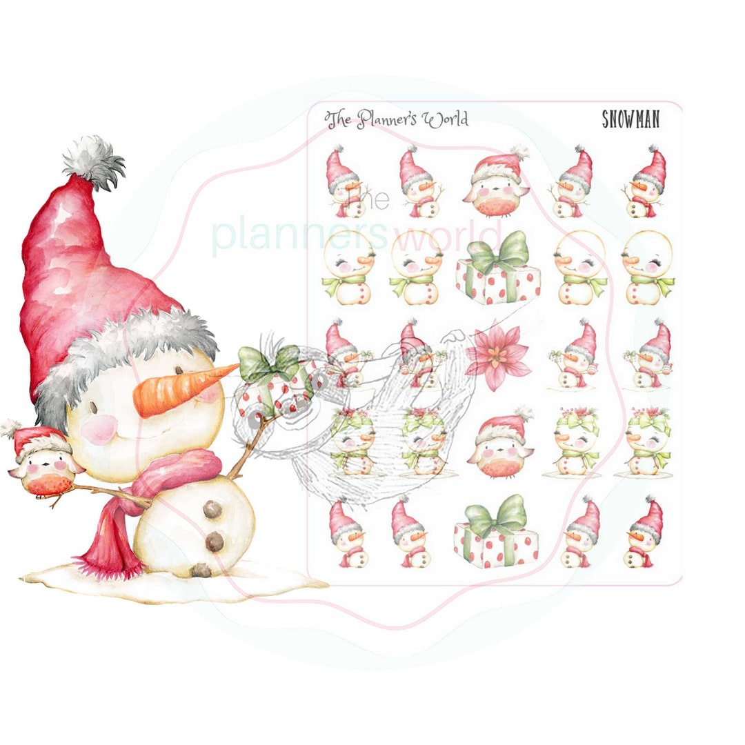 Snowman Planner Stickers - Snow People - Winter Stickers - Etsy