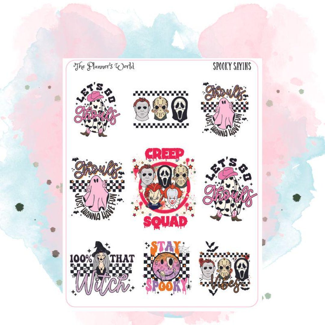 Halloween-007 || Halloween Deco Planner Stickers - Spooky Sayings - Etsy