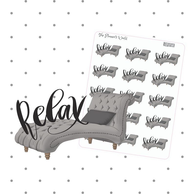 Relax Stickers Script Sticker Text Stickers Planner | Etsy