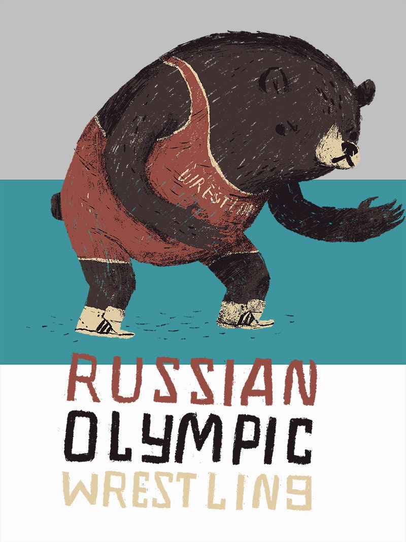Russian olympic wrestling / bear T-shirt / russian bear shirt | Etsy