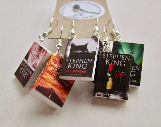 Miniature Book Earrings Collection From "the Earring Library" - Etsy