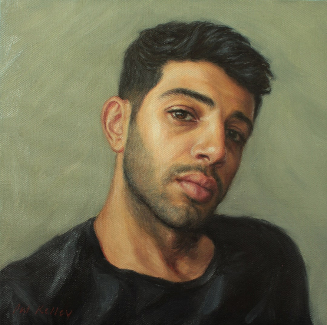 Expressive Male Portrait. Original Oil Painting by Pat Kelley. Handsome ...