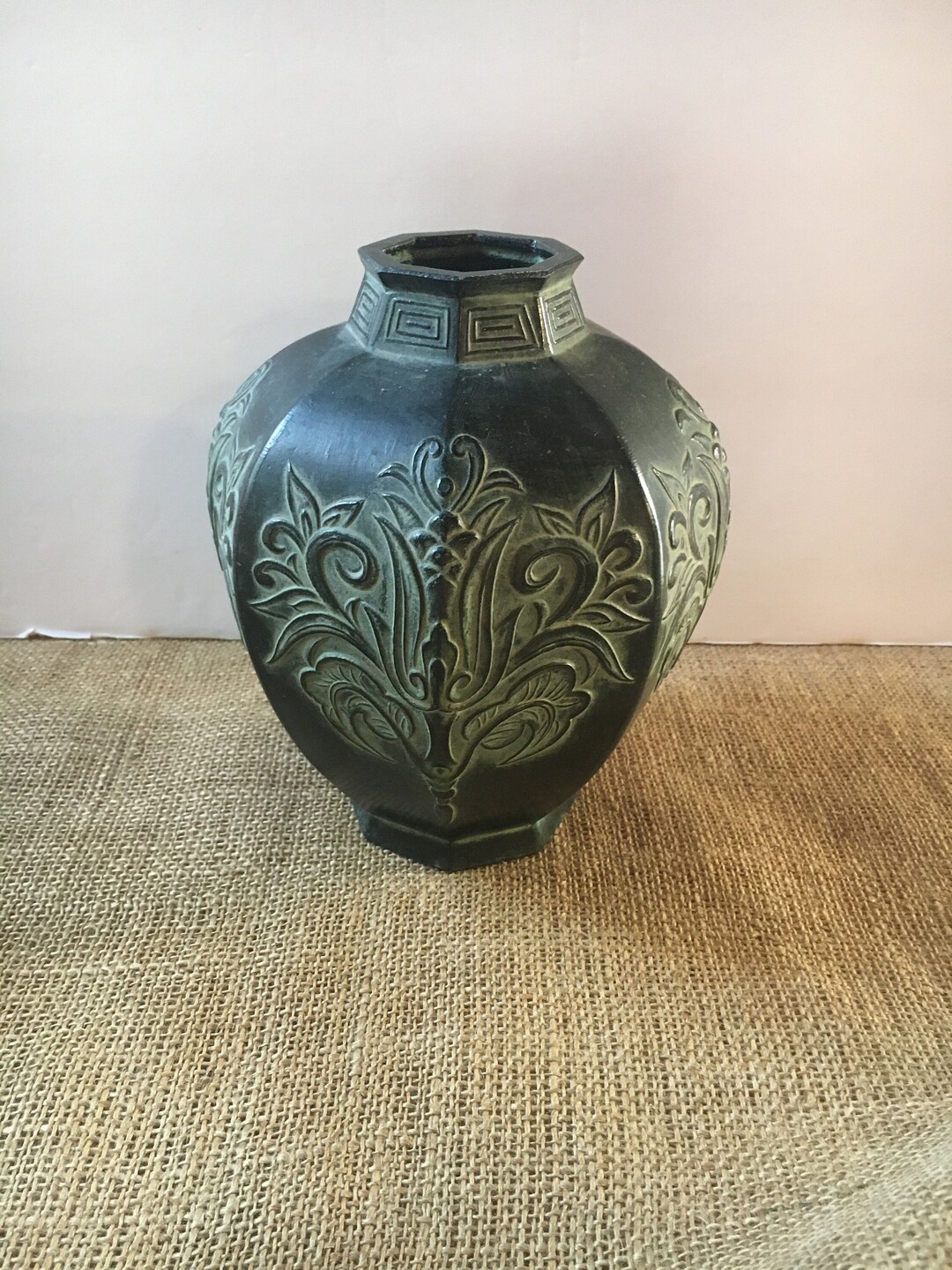 Vintage Highly Decorated Chinese Metal Vase/urn—replica of Ancient ...