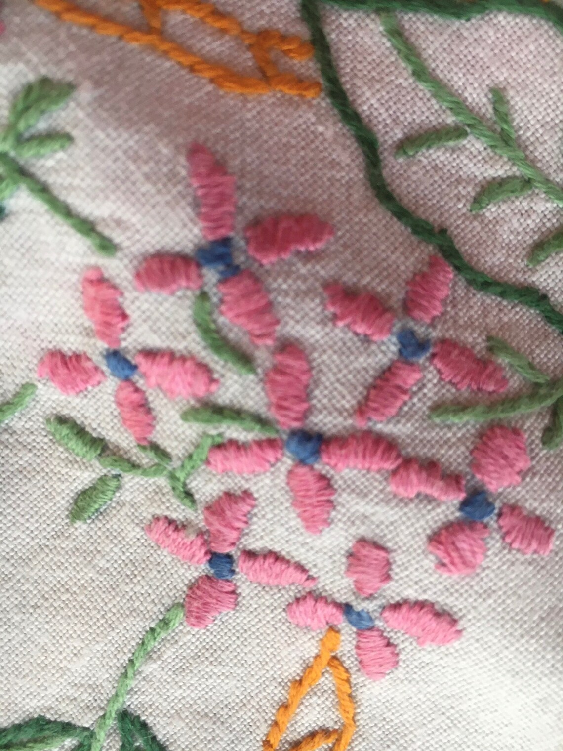 Antique Hand Embroidered Beautiful Linen Tablecloth W/large - Etsy