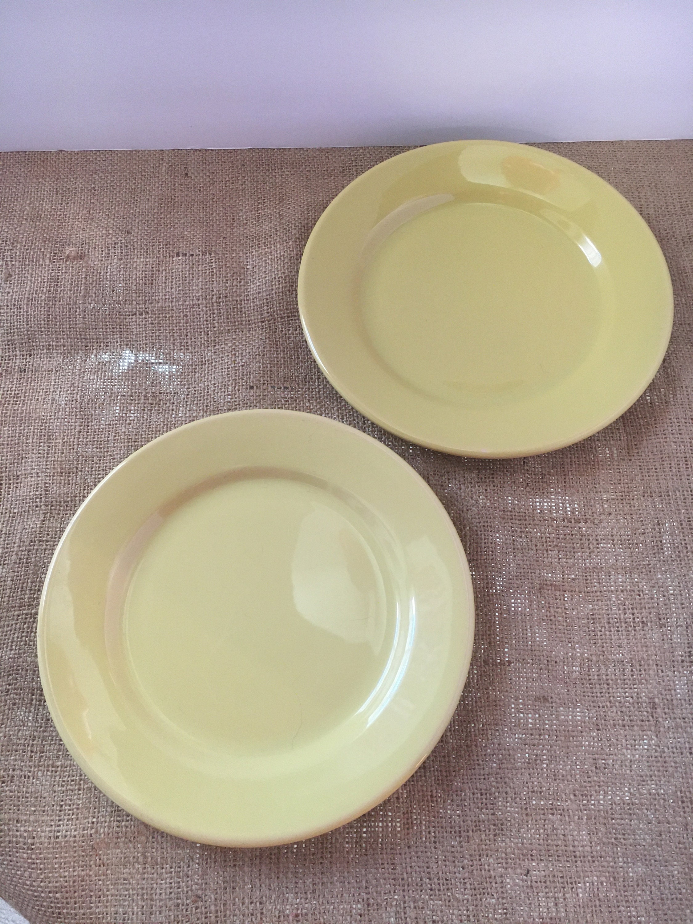 Dos2 Vintage Wallace China PlatesYellow Ware/Desert - Etsy España