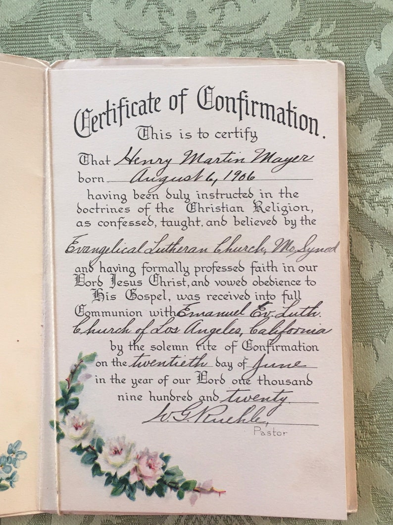 Antique1906 Confirmation Booklet/pamphletintact Religious Paper ...