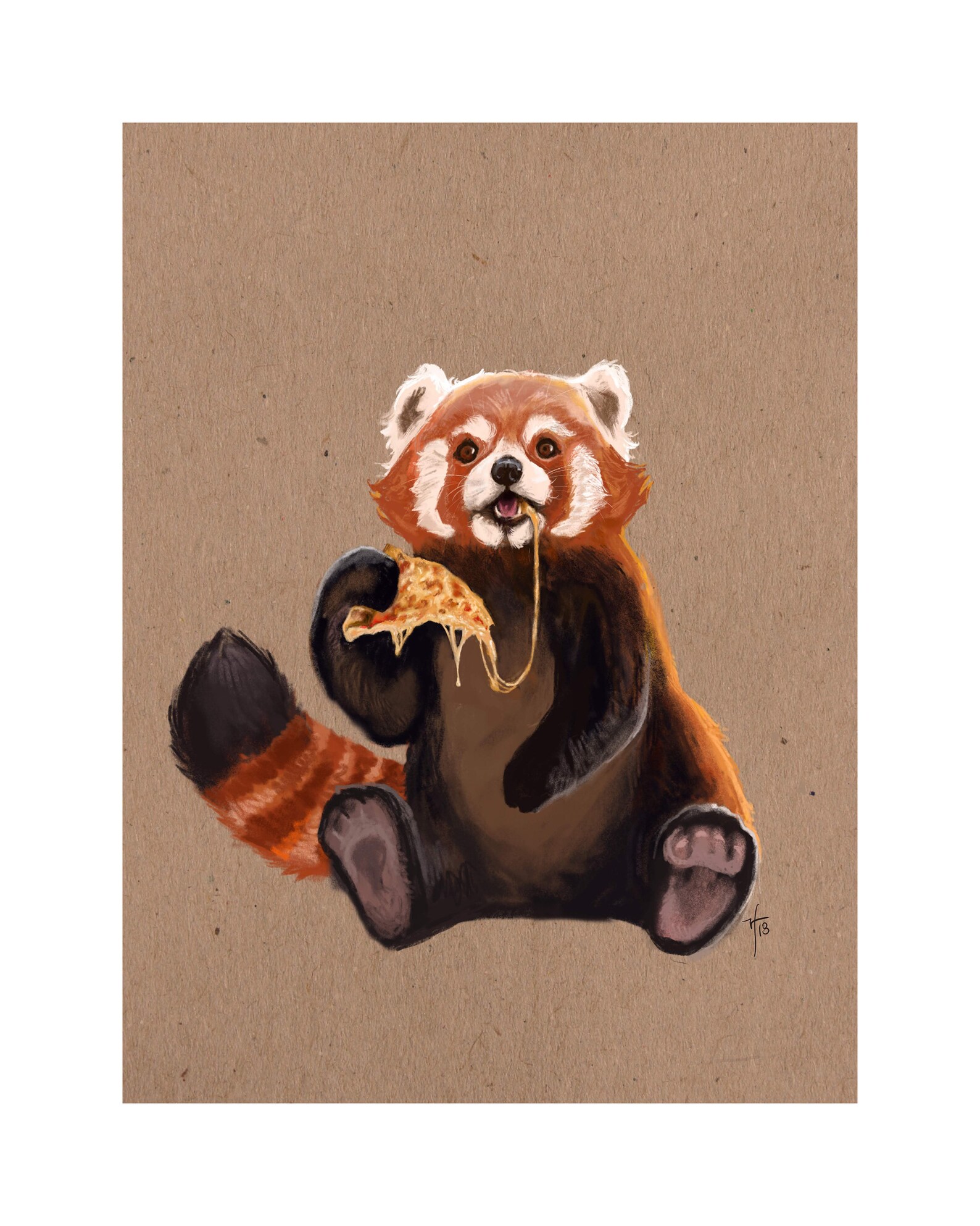 Pizza Panda 8x10 Print | Etsy