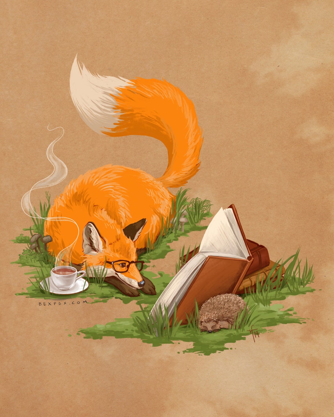 Cozy Fox 8x10 Art Print - Etsy