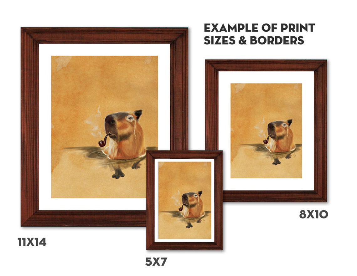 Classy Capybara 8x10 Art Print - Etsy