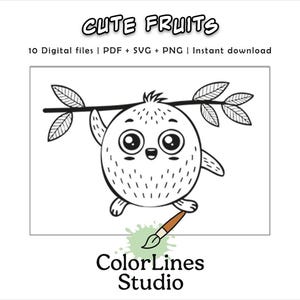 Cute Fruit Coloring Pages | Kawaii Food Characters | Printable PDF ...