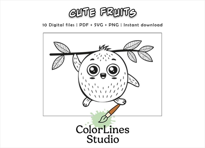 Cute Fruit Coloring Pages | Kawaii Food Characters | Printable PDF ...