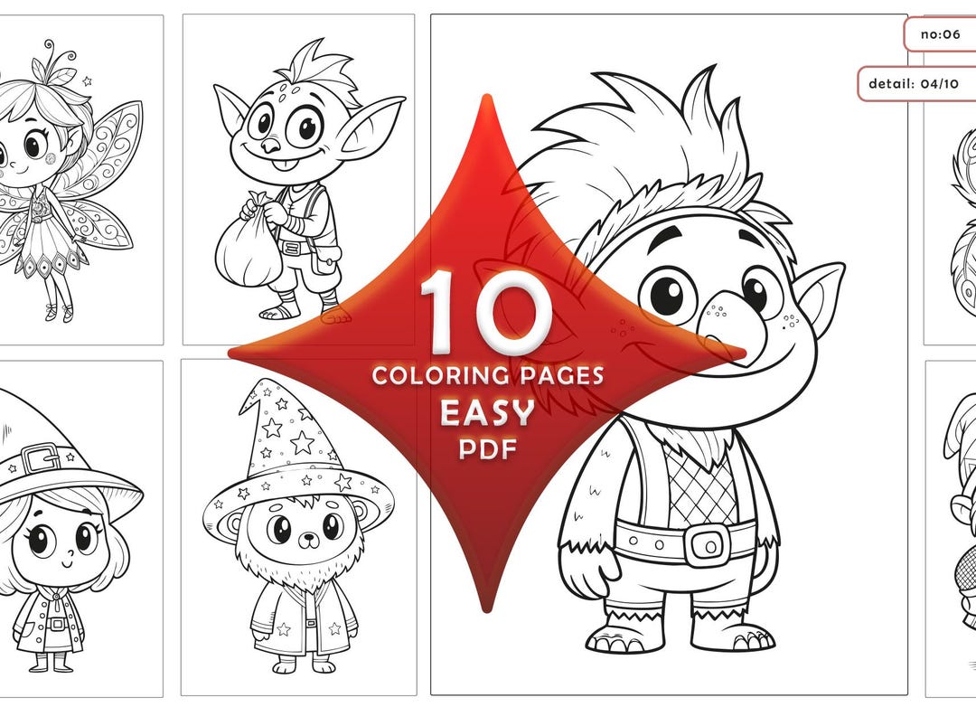 Fantasy Characters: Printable Coloring Pages | Cute Fun Magical ...