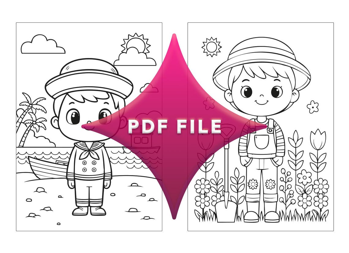 Kids Professions Coloring Pages | Soccer Farmer Chef Astronaut ...
