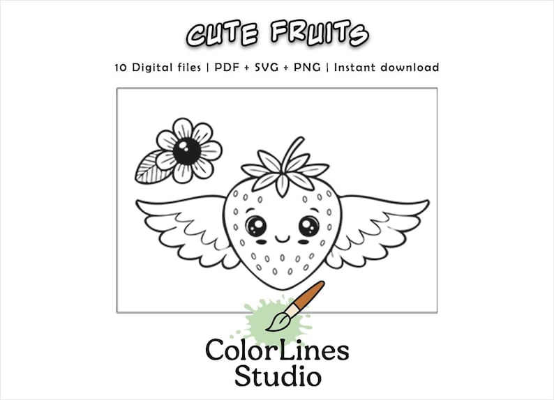 Cute Fruit Coloring Pages | Kawaii Food Characters | Printable PDF ...