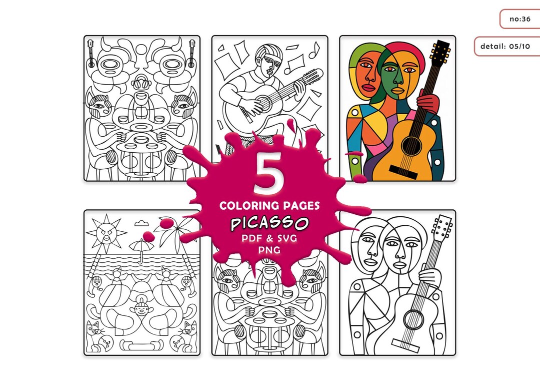 Picasso Style Coloring Pages | Modern Art Abstract Cubism | Printable ...