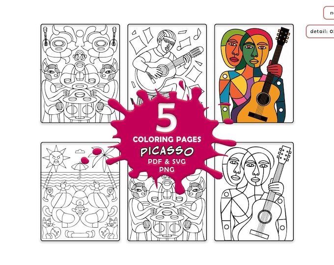 115 Pablo Picasso Coloring Pages, Printable, Instant Digital Download ...