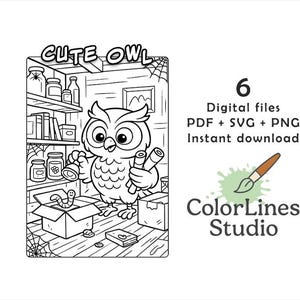Cute Owl Coloring Pages | Kawaii Owl Activities Shopping Reading ...