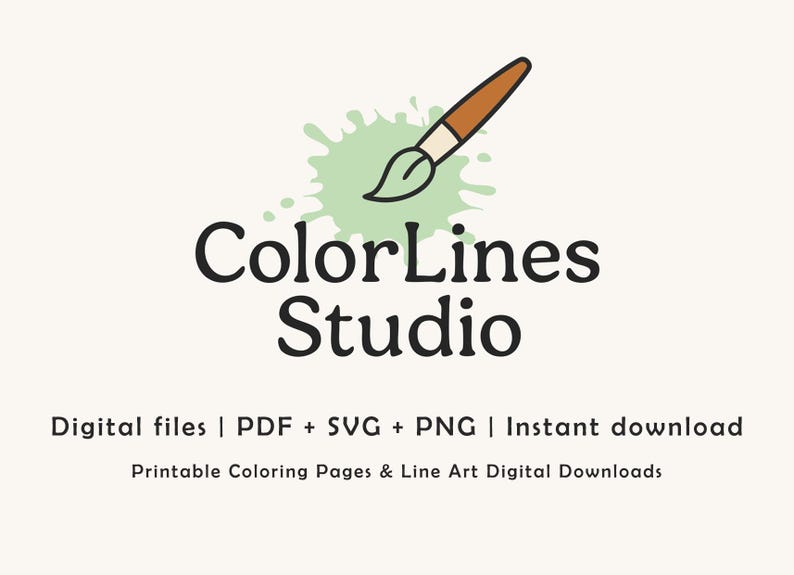 Cute Shop Coloring Pages Printable PDF SVG PNG | Cafe Bakery Flower ...