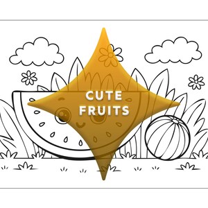 Cute Fruit: Fun Easy Coloring Pages for Kids | Printable Kawaii Fruits ...