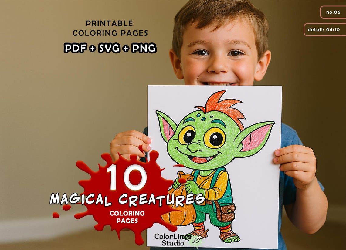 Magical Creatures Coloring Pages | Dragon Unicorn Witch Fairy Angel ...