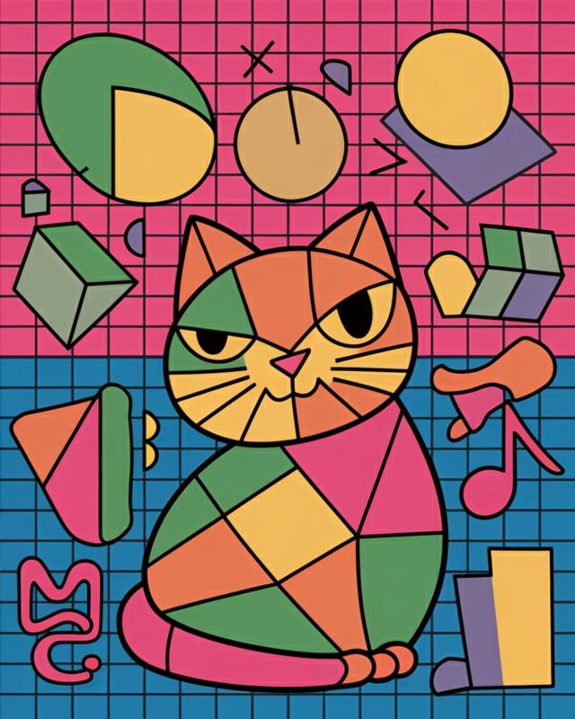 Kandinsky Style Coloring Pages | Abstract Music Art Cats | Modern Art ...
