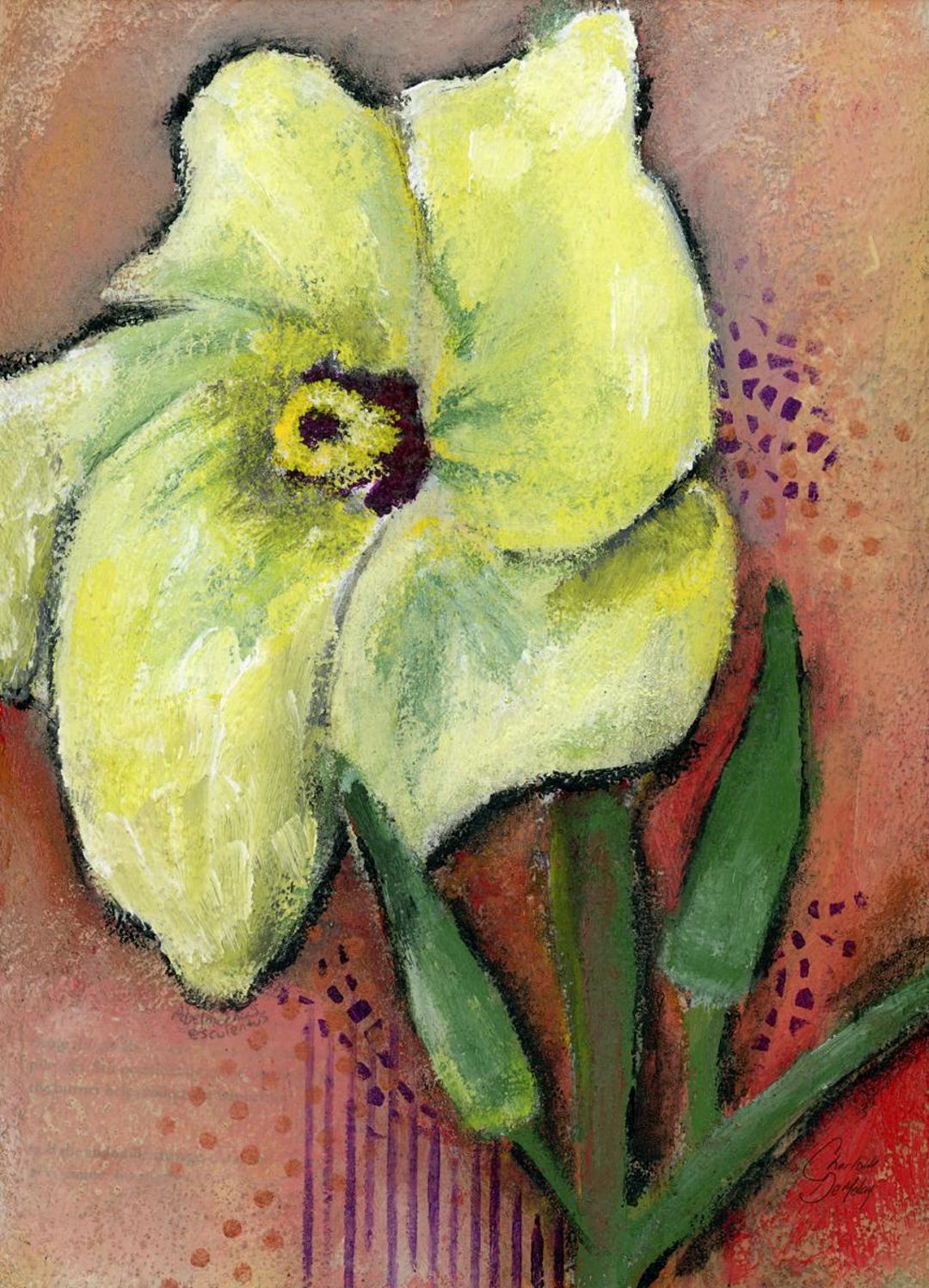 Art Print - Okra | Art for the Uncommon Gardener Series - Etsy