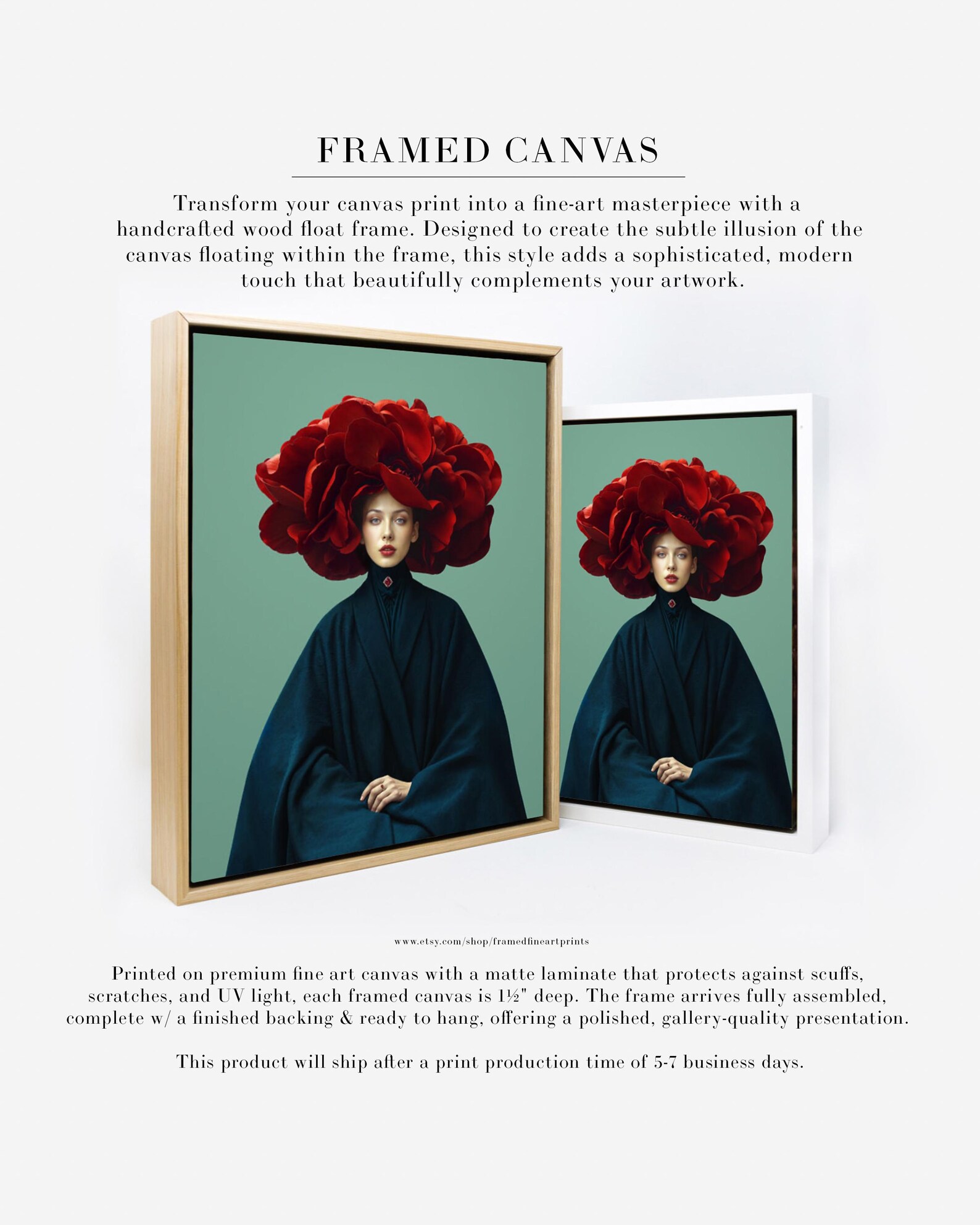 Liora - Red Flower Hat Wall Art Print | Home & Office Artwork Decor ...