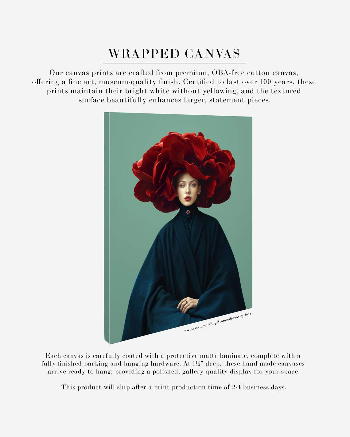 Liora - Red Flower Hat Wall Art Print | Home & Office Artwork Decor ...