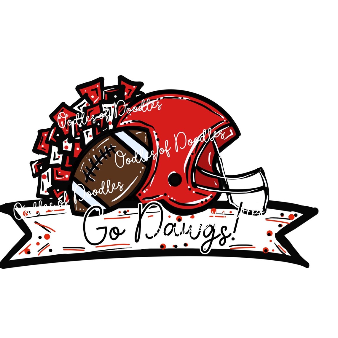 Football Cheer Door Hanger Template, Instant Download, PDF File. Pom ...