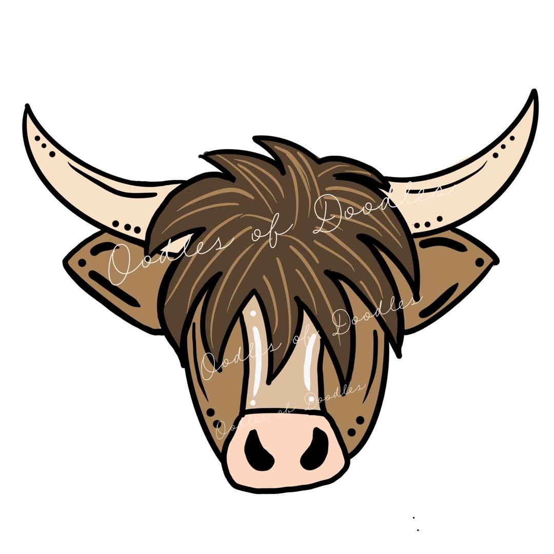 TEMPLATE Highland Cow Door Hanger. Everyday Anytime Doorhanger Outline ...