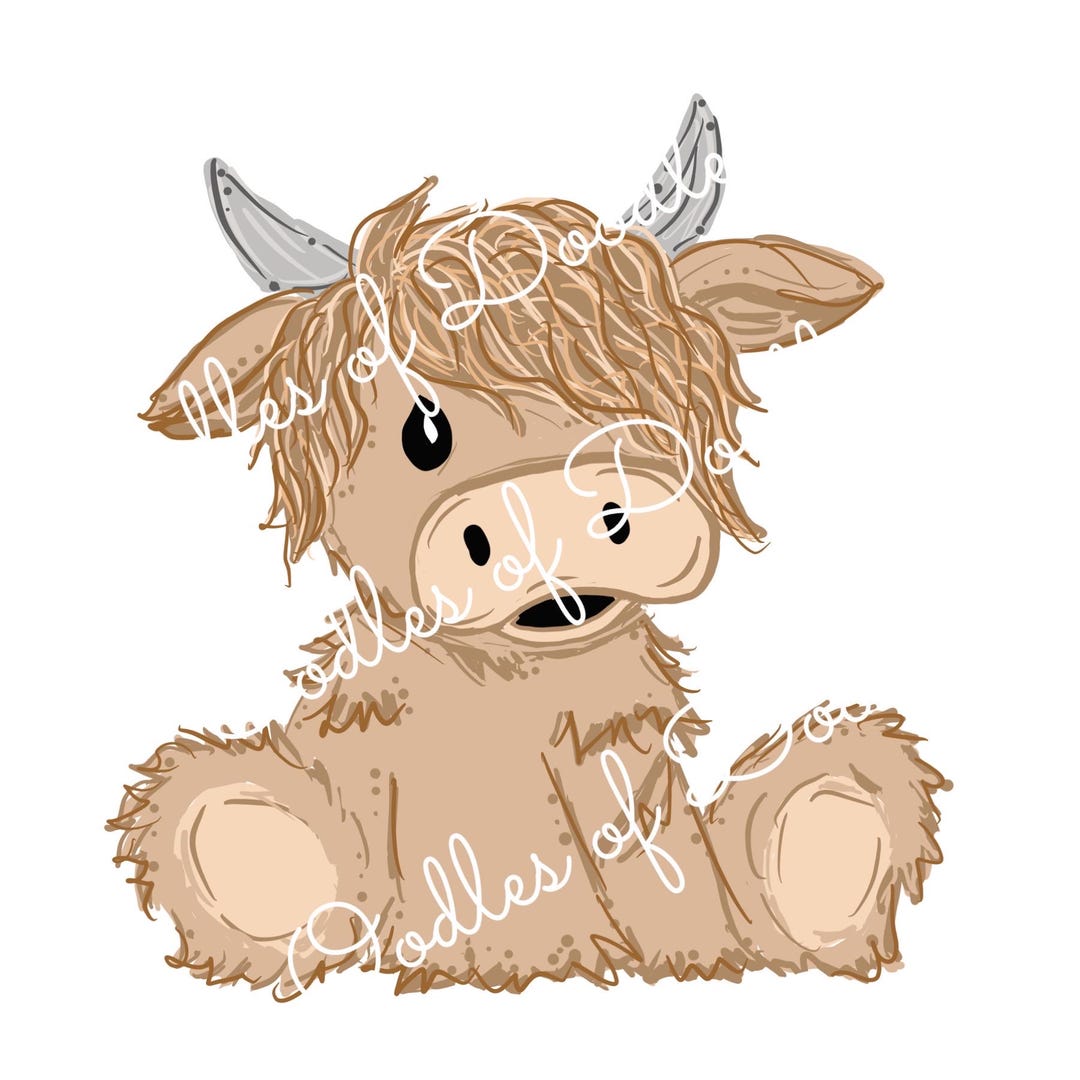 Baby Highland Cow Door Hanger Banner Template Baby Shower, Hospital ...