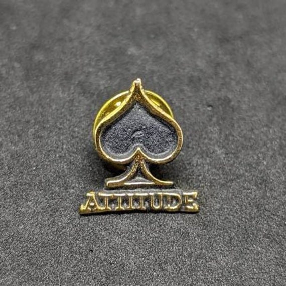 Vintage Pushback Pin Black Spade Pin Attitude Pin Spade Pin - Etsy