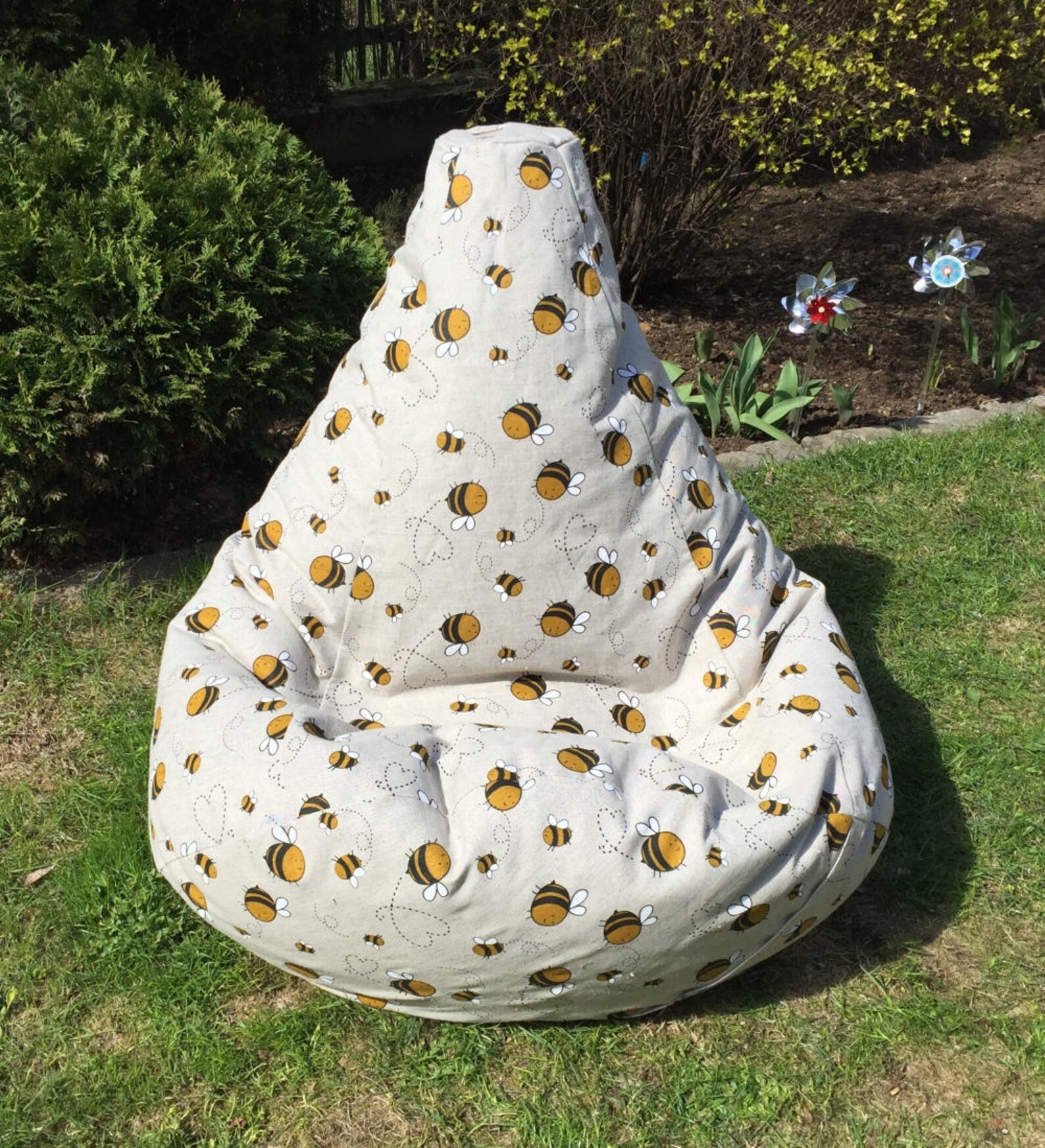 Bumble Bee Bean Bag Chair Eco Friendly Linen Beanbag Cover - Etsy