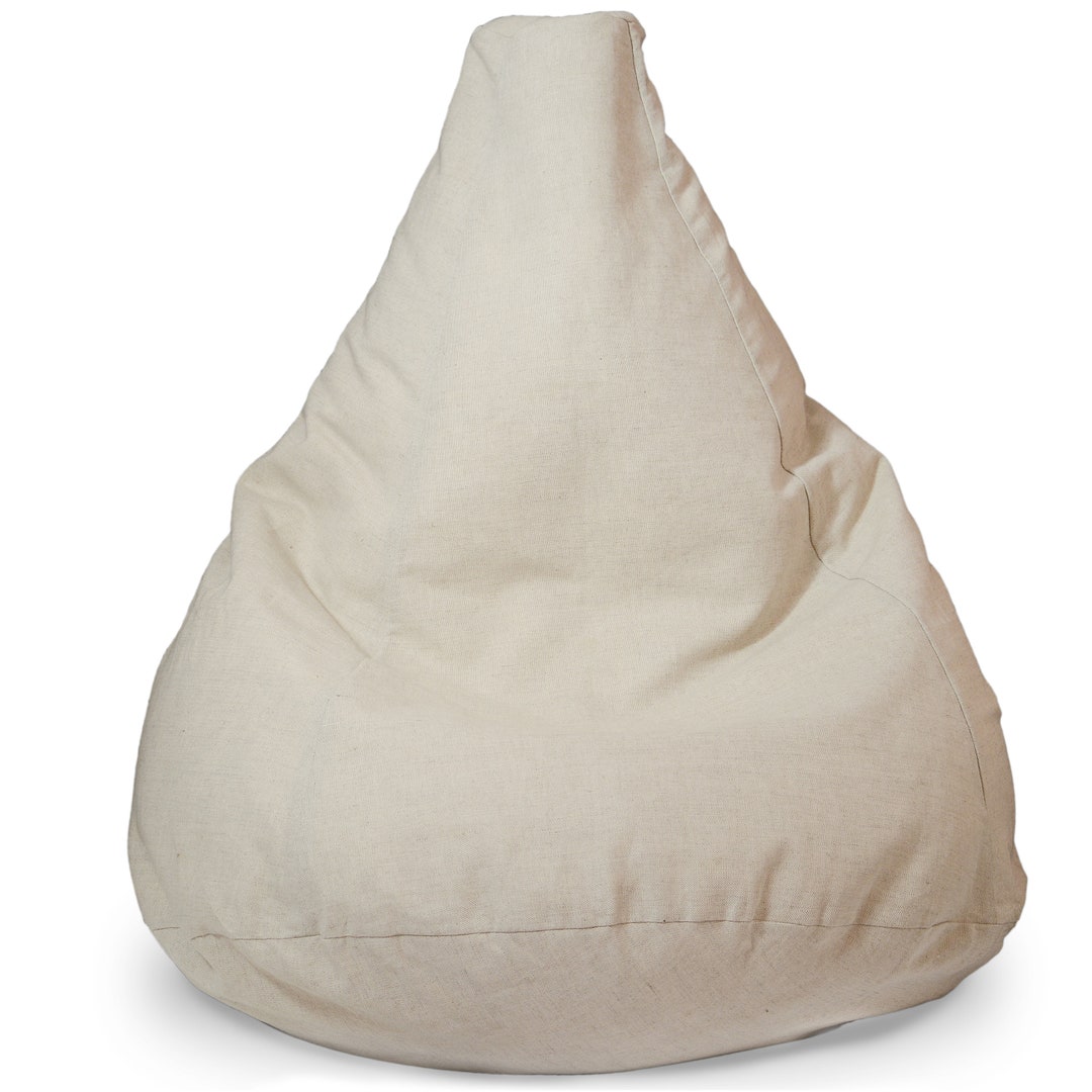 Linen Bean Bag Chair: Rustic Scandinavian Floor Pillow With Insert (no ...