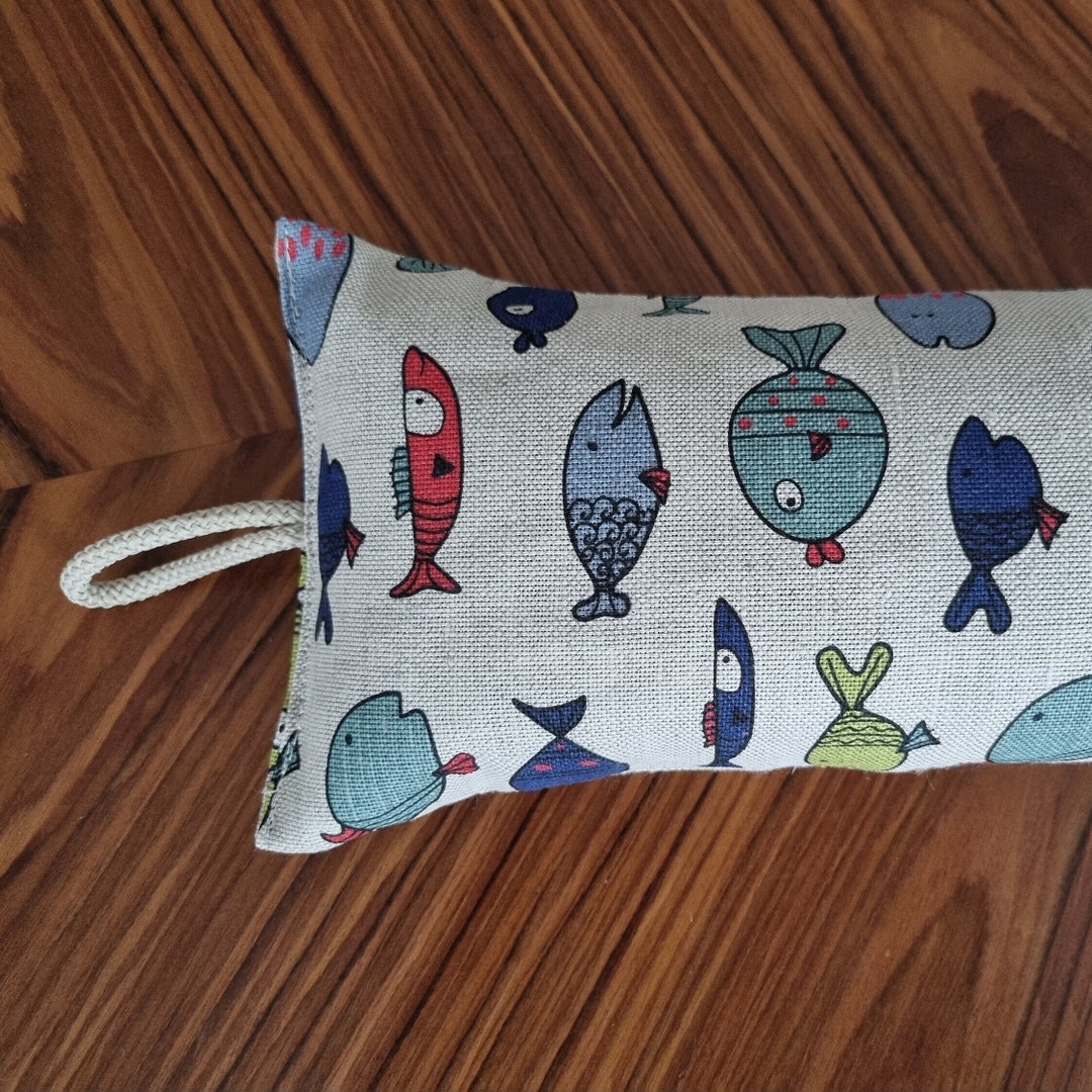 Eco Friendly Fish Linen Draft Door Stopper With Buckwheat Hulls Filling ...