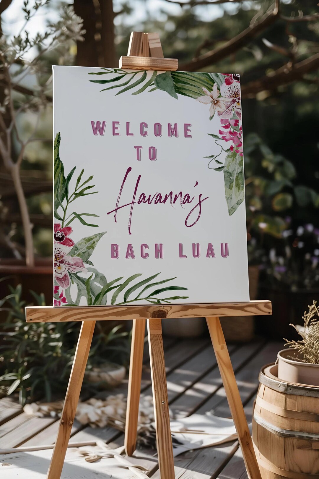 Tropical Bachelorette Party Sign, Luau Bach Party Welcome Sign ...