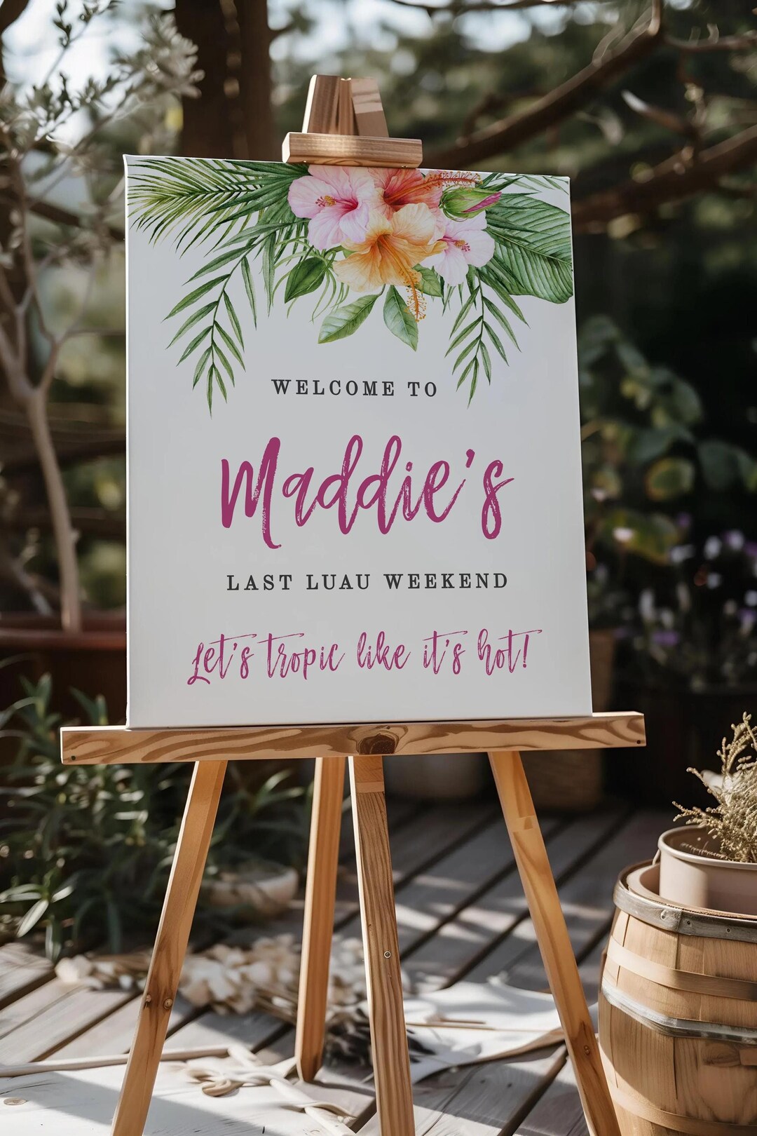 Tropical Luau Bachelorette Welcome Sign Template , Editable Digital ...